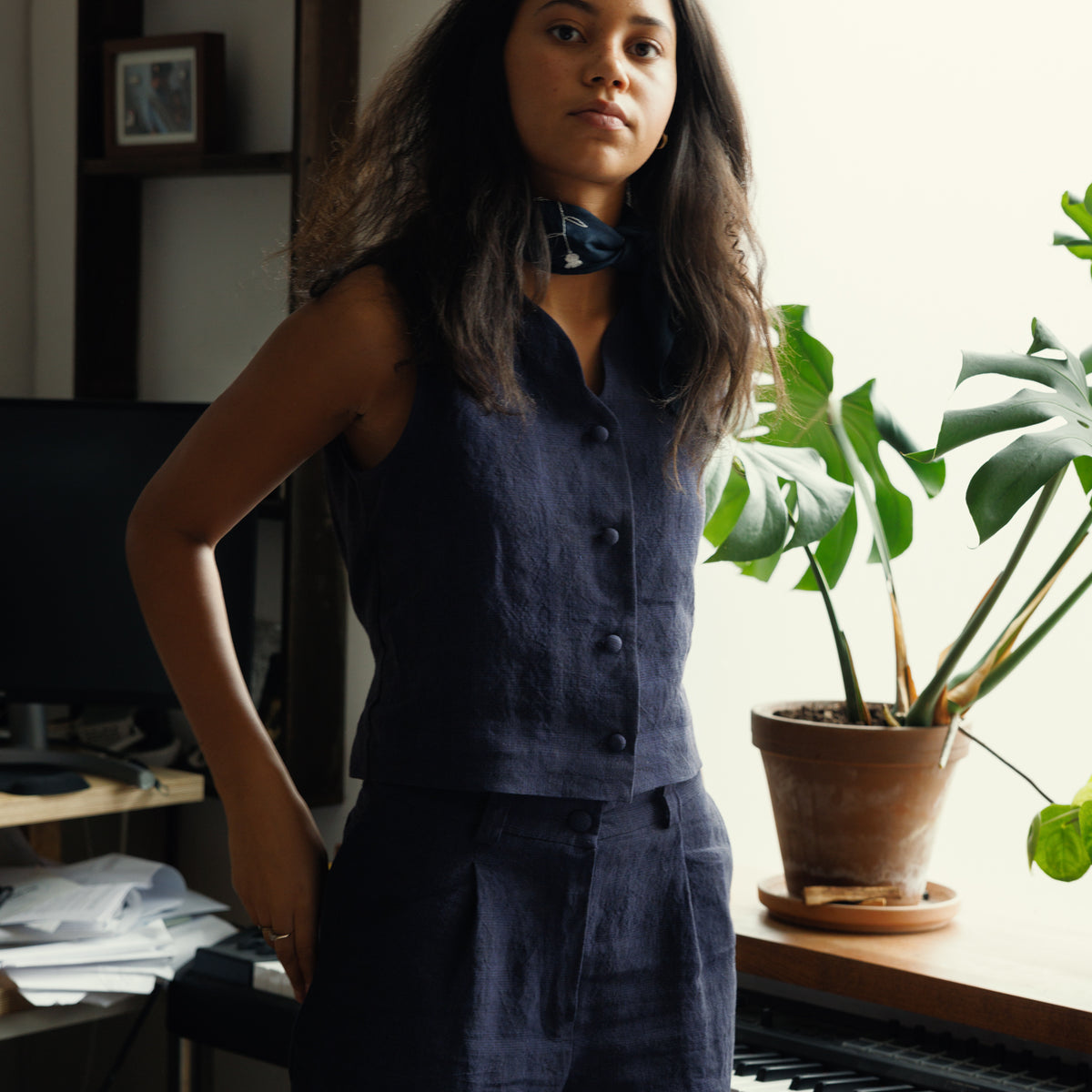 IRISH LINEN CHECK WAISTCOAT – Jennifer Slattery Textiles
